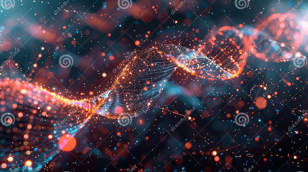 Computer-generated Abstract Structure Resembling DNA Pattern Against ...