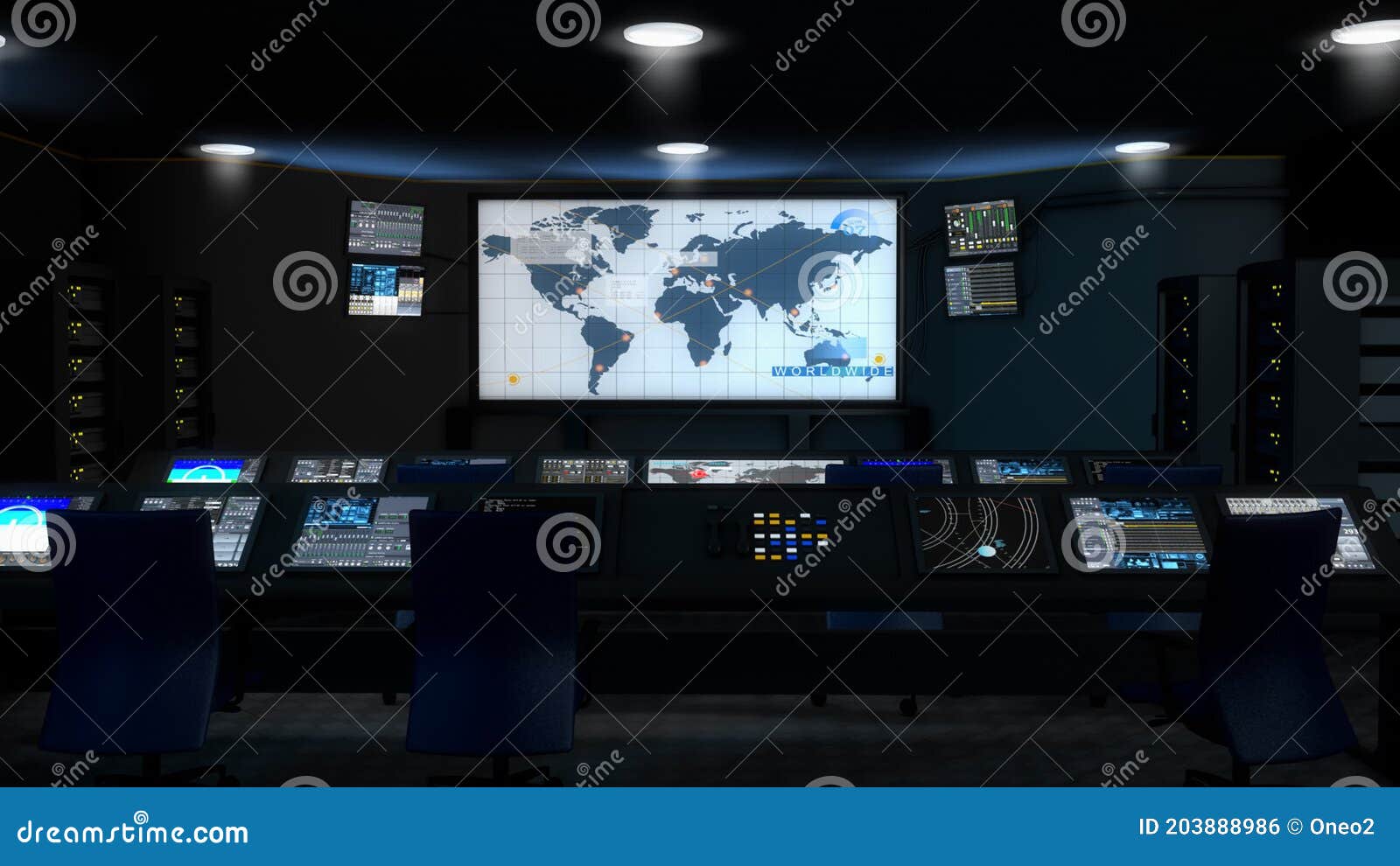 3D Animation Background Computer 4K Alert Big Center Chair Command ...