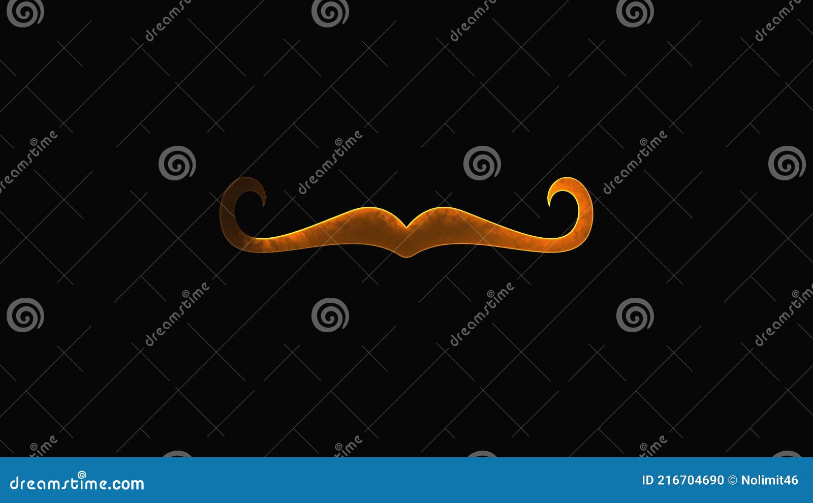 Computer Generated Background with Neon Light Draws a Mustache Shape ...
