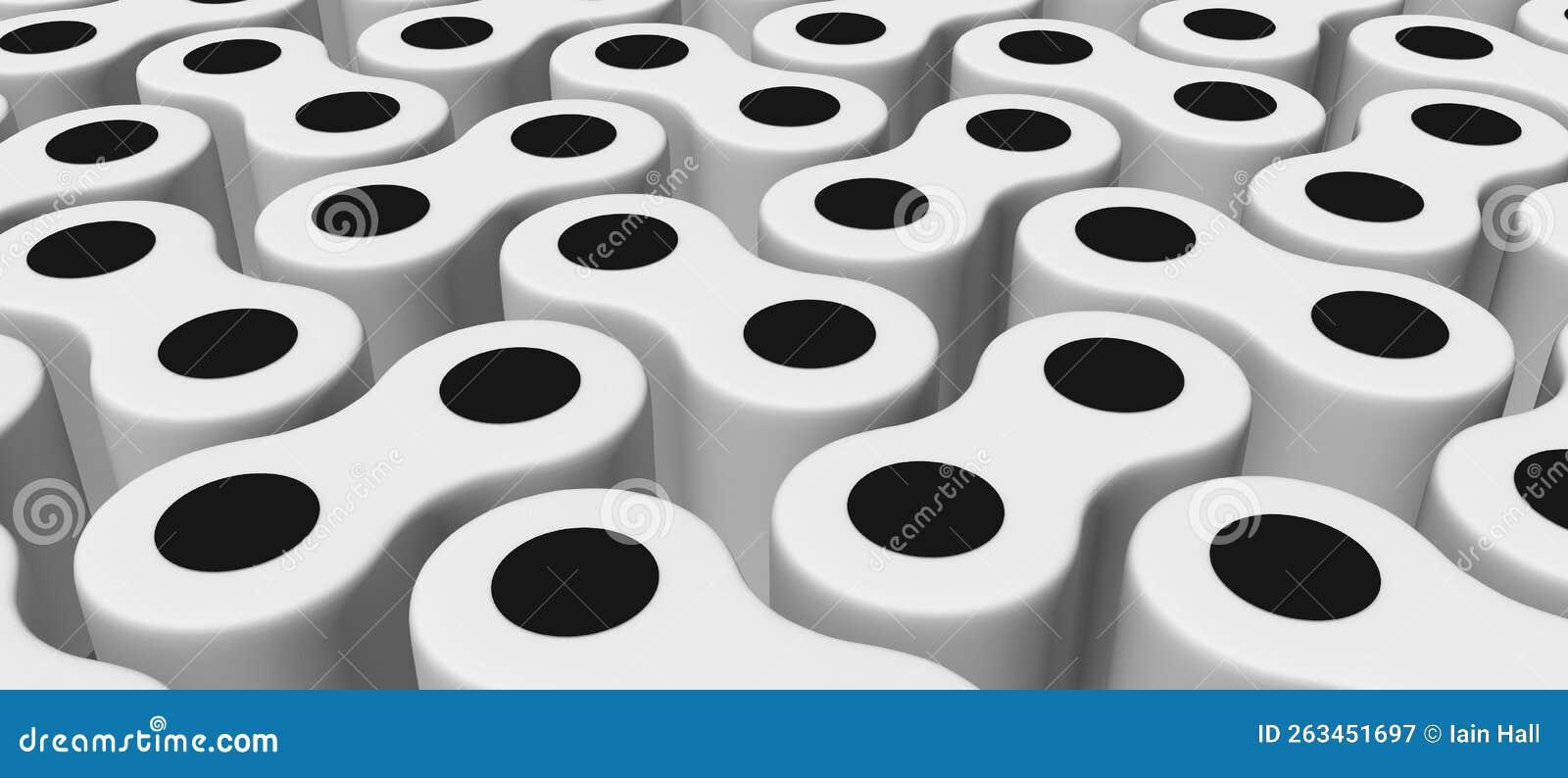 Black and White Abstract 3d Repeating Figure of Eight Bike Chain Link ...