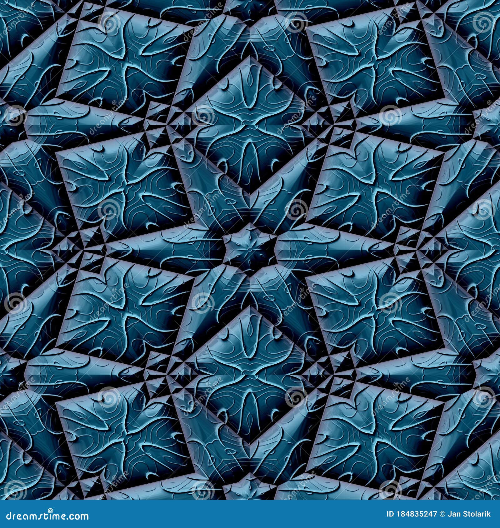 Blue Seamless Mayan Texture Stock Illustration - Illustration of ...