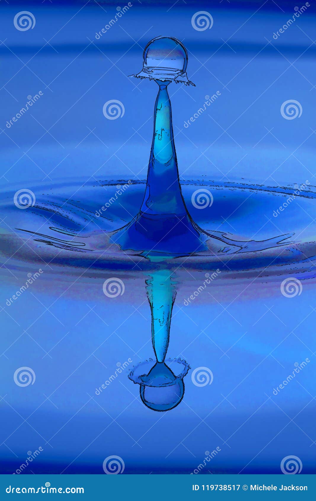 Cartoon Drawing of a Water Drop Shape Stock Illustration - Illustration ...