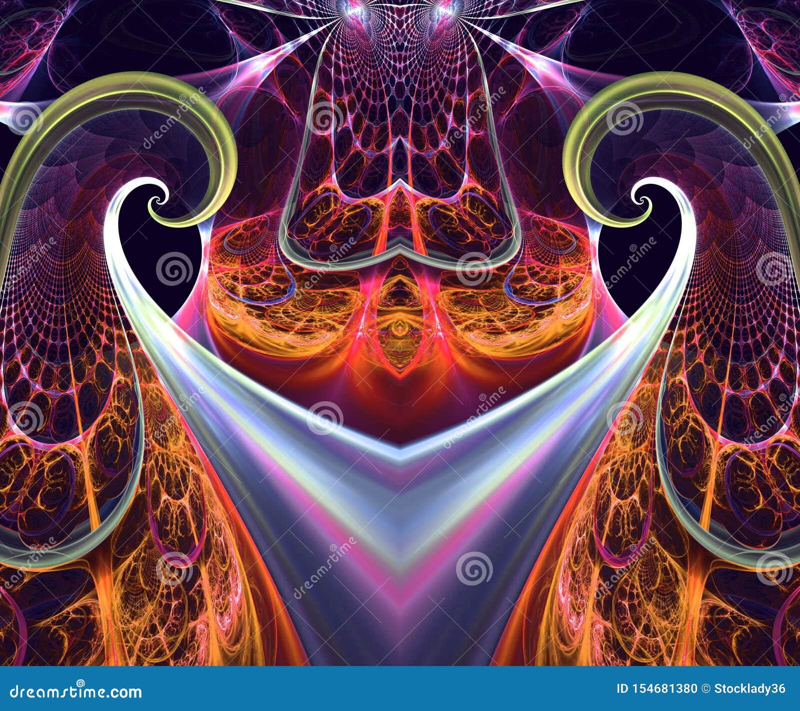 Computer Generated Colorful Abstract Fractal Artwork Stock Illustration ...