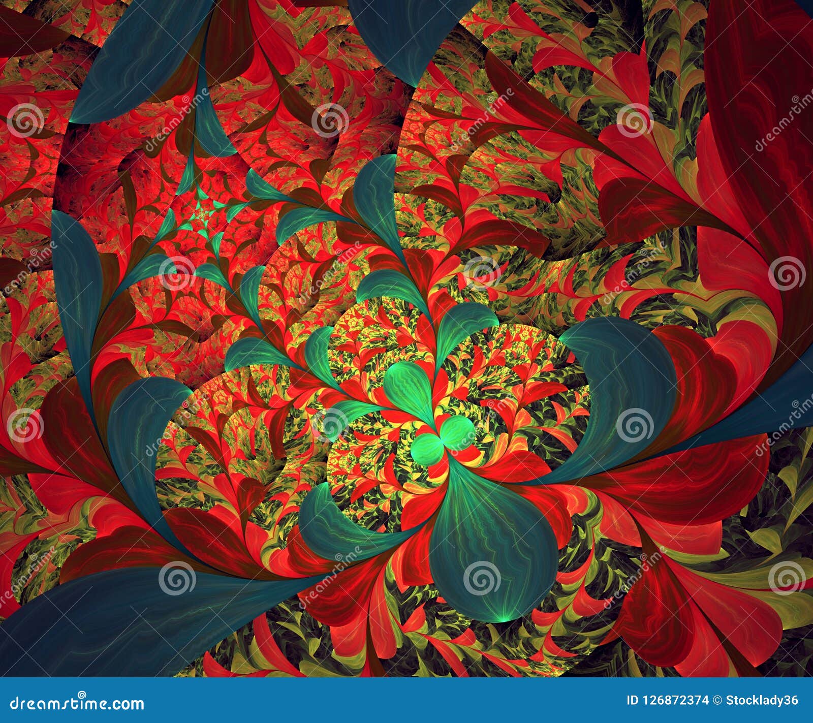 Computer Generated Colorful Computed Fractal Artwork Stock Illustration ...