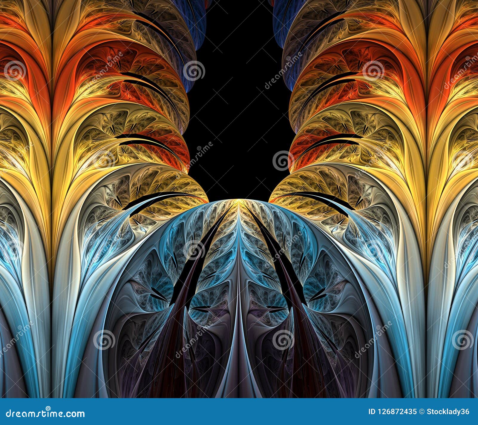 Computer Generated Colorful Computed Fractal Artwork Stock Illustration ...