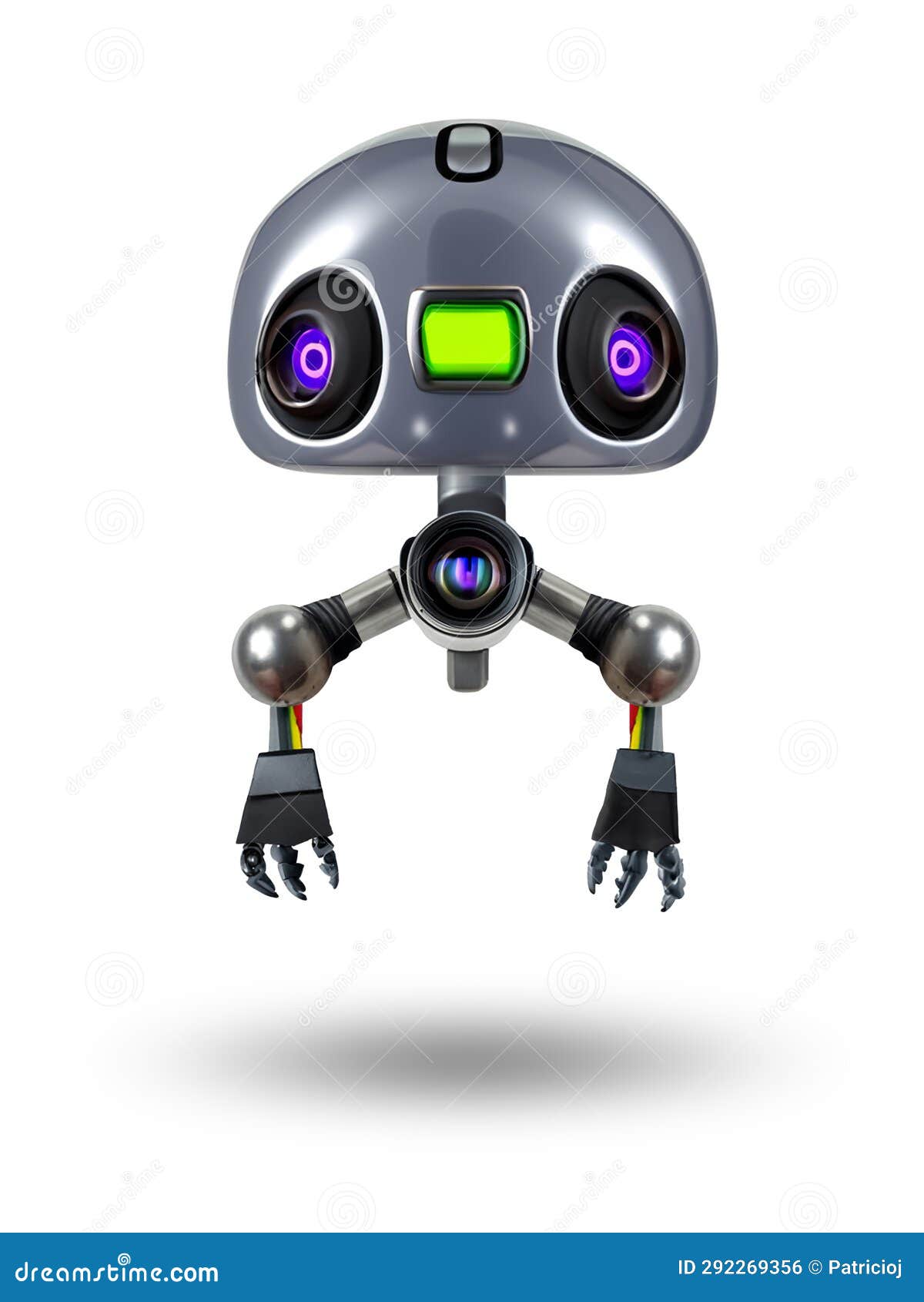 Computer Generated Cutout Object Shot Of A Flying Robot Isolated On ...