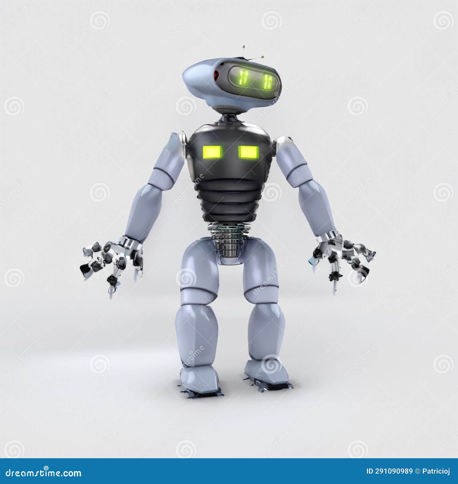 Computer Generated Cutout Object Shot of a Robot Isolated on White ...