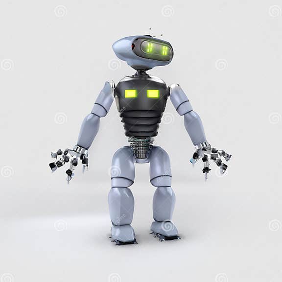 Computer Generated Cutout Object Shot of a Robot Isolated on White ...
