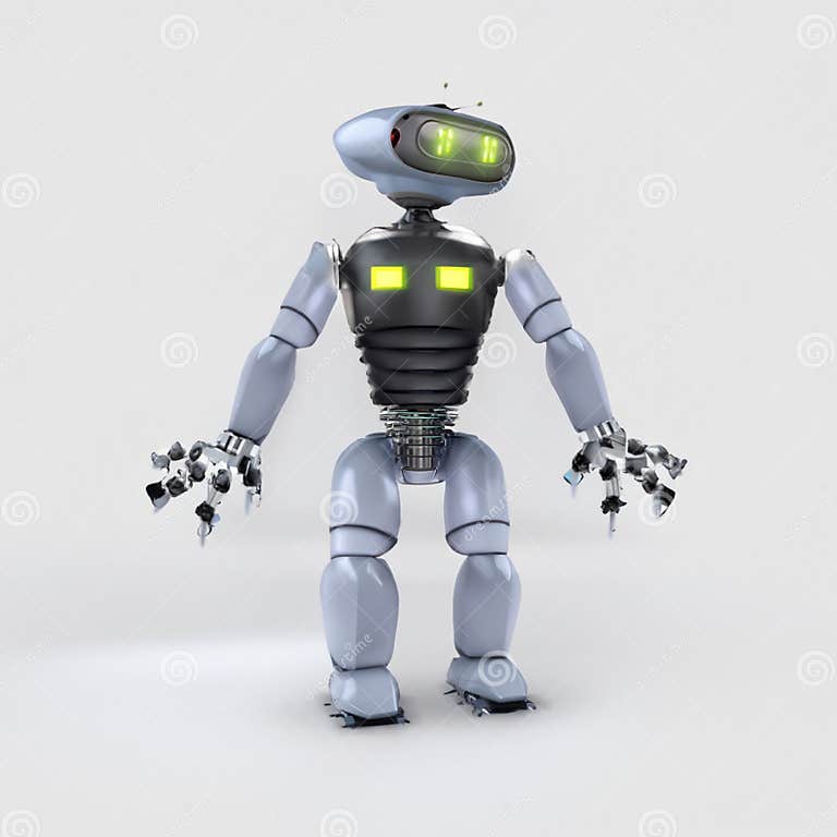 Computer Generated Cutout Object Shot of a Robot Isolated on White ...