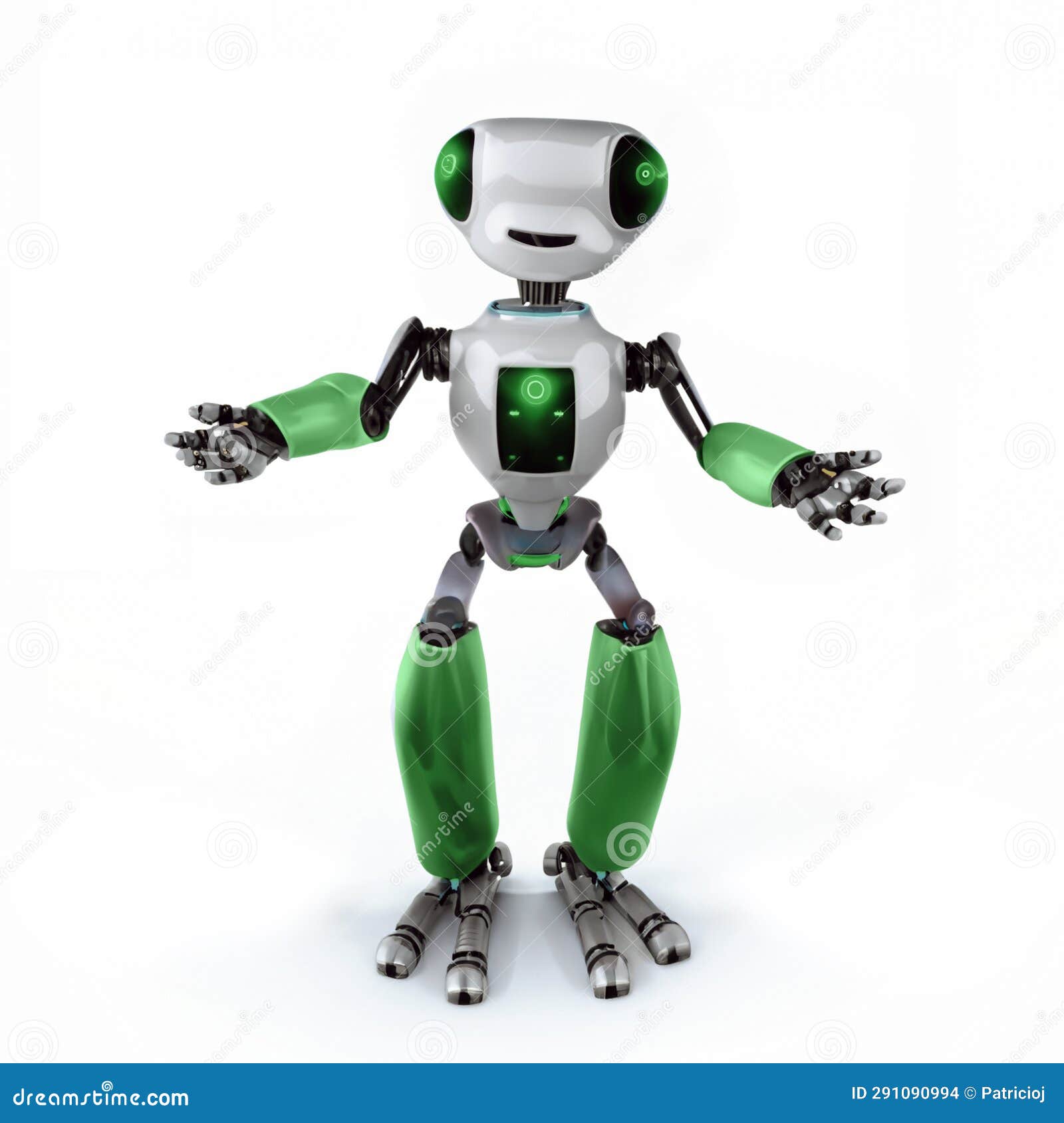 Computer Generated Cutout Object Shot of a Robot Isolated on White ...