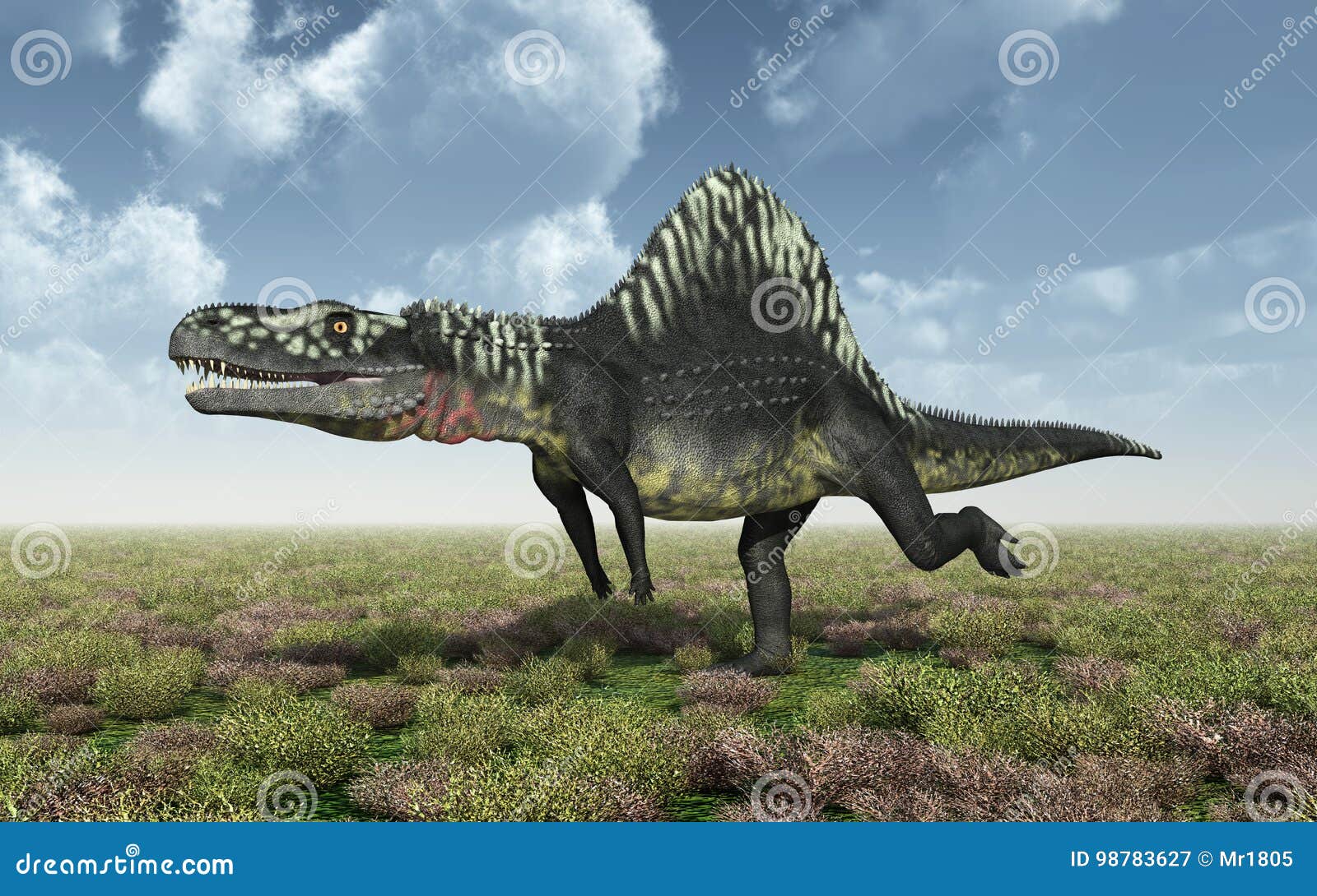 Archosaur Arizonasaurus And Pterosaur Quetzalcoatlus Stock Illustration ...