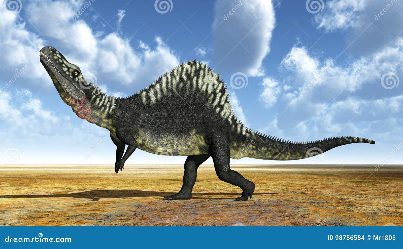 Archosaur Arizonasaurus stock illustration. Illustration of landscape ...