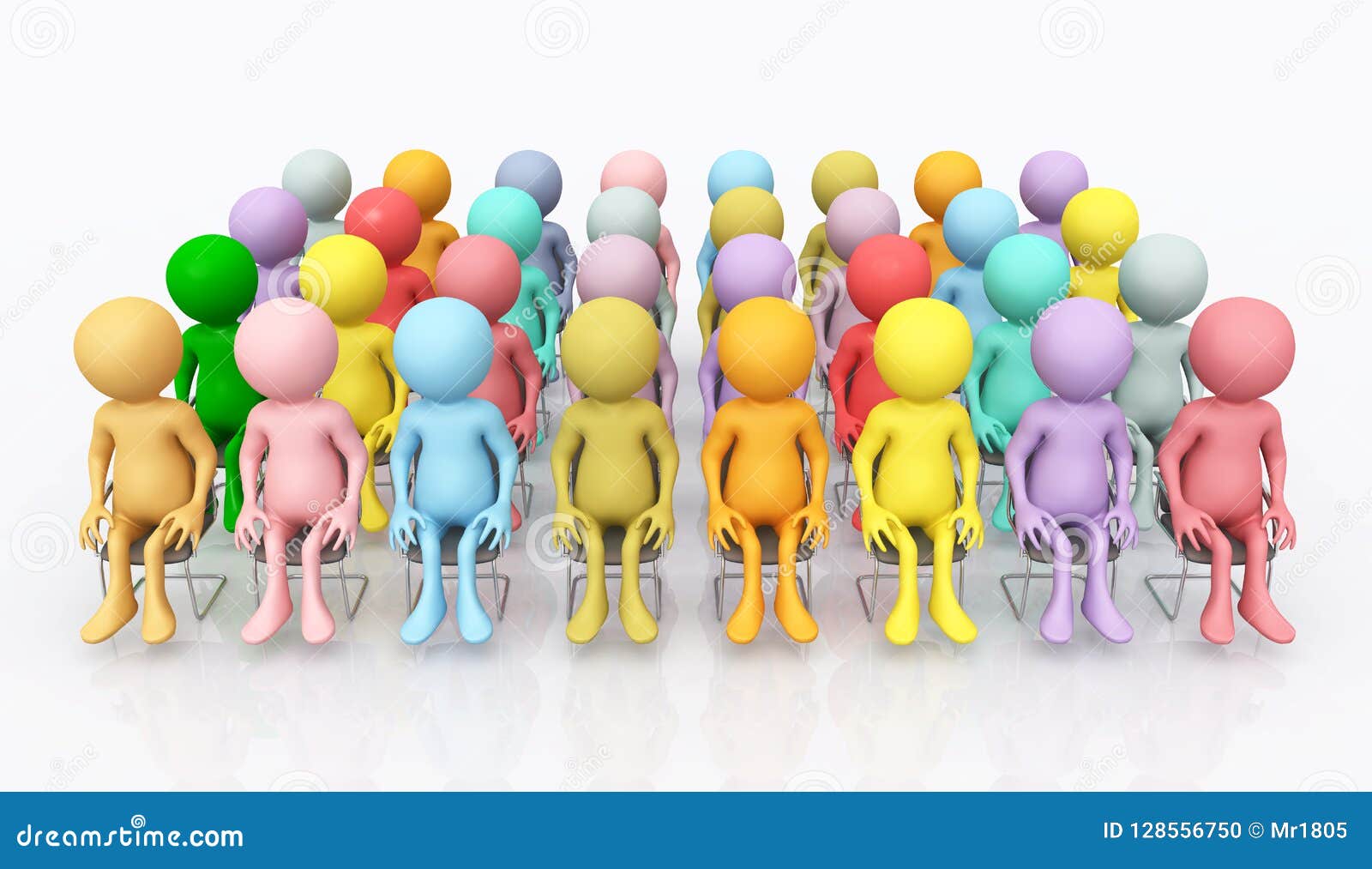 Audience with 3D figures stock illustration. Illustration of speech ...