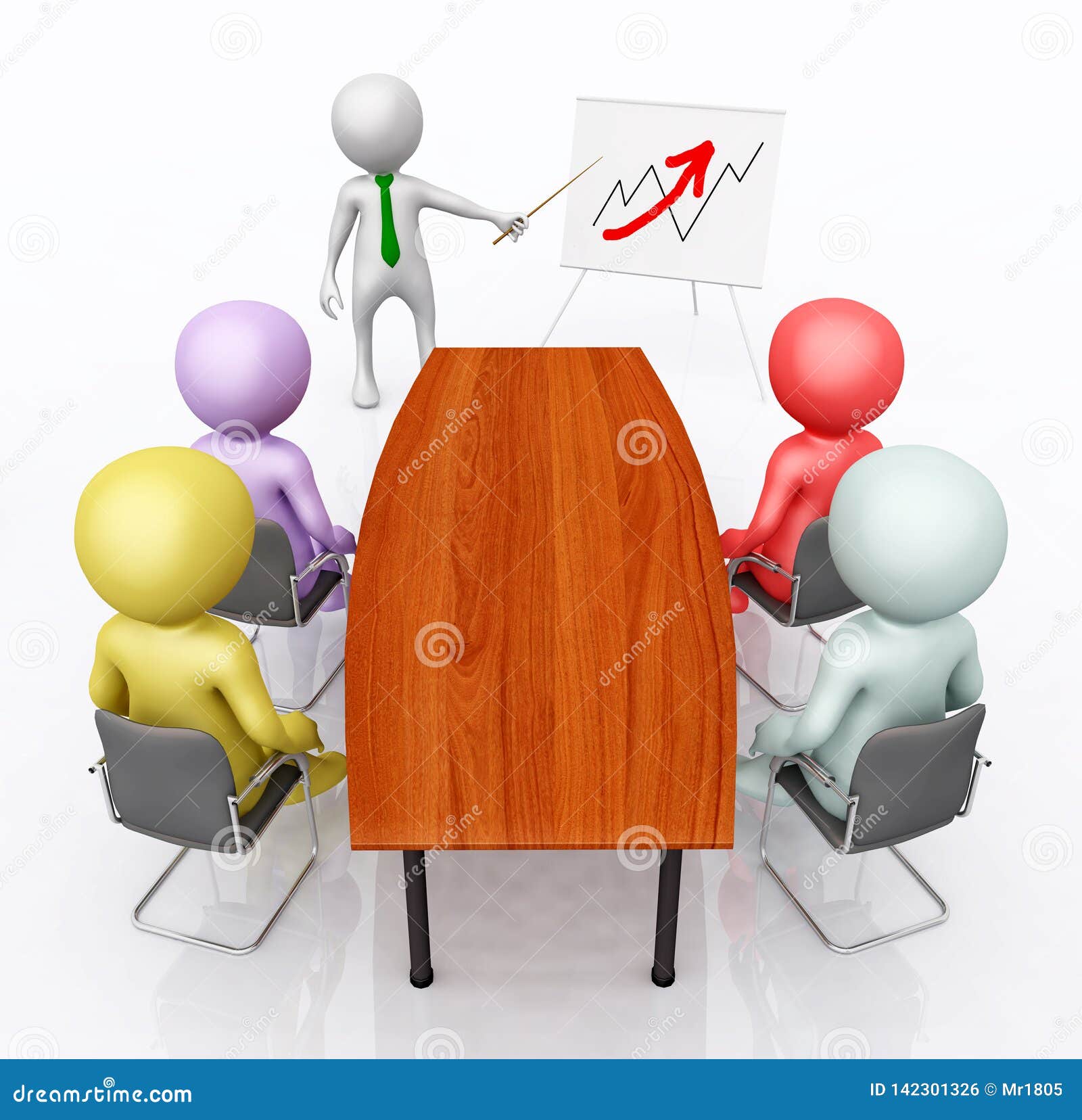 Business Presentation with 3D Figures Stock Illustration - Illustration ...