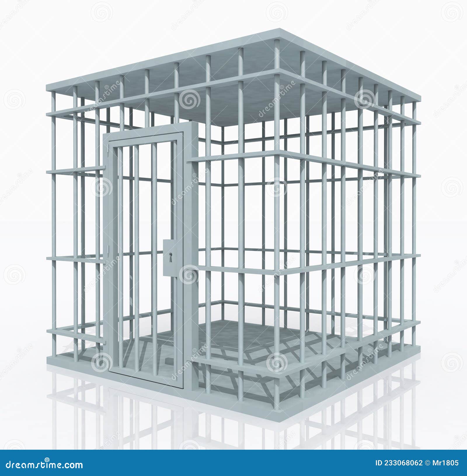 Cage with steel bars stock illustration. Illustration of object - 233068062