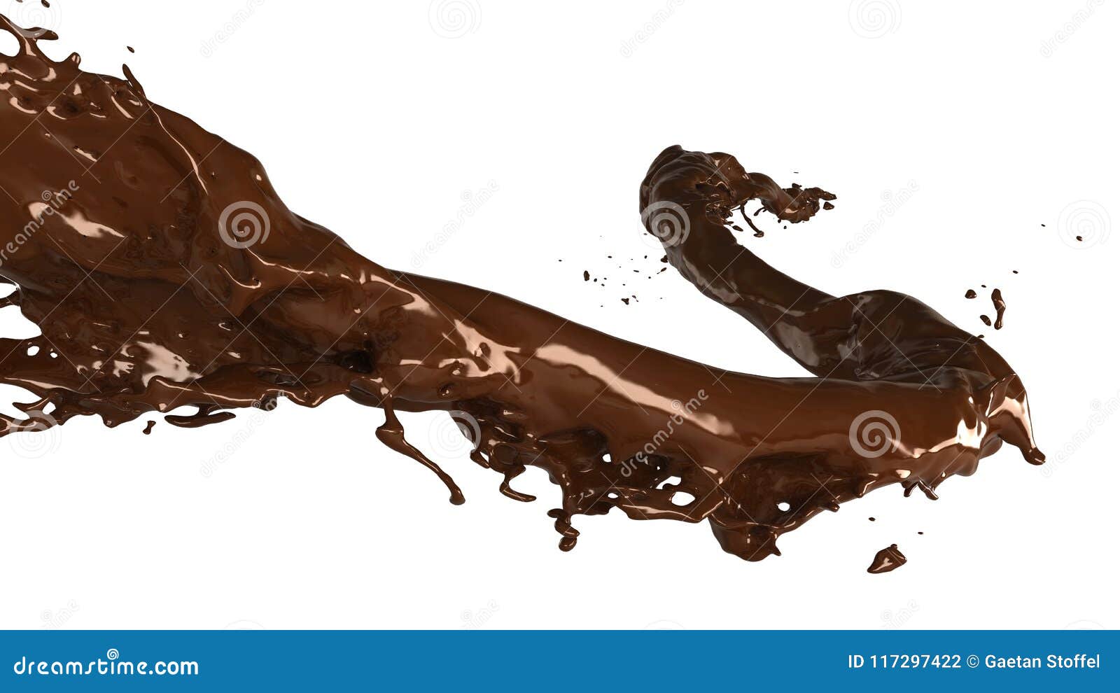 3D Illustration of a Chocolate Flow Stock Illustration - Illustration ...