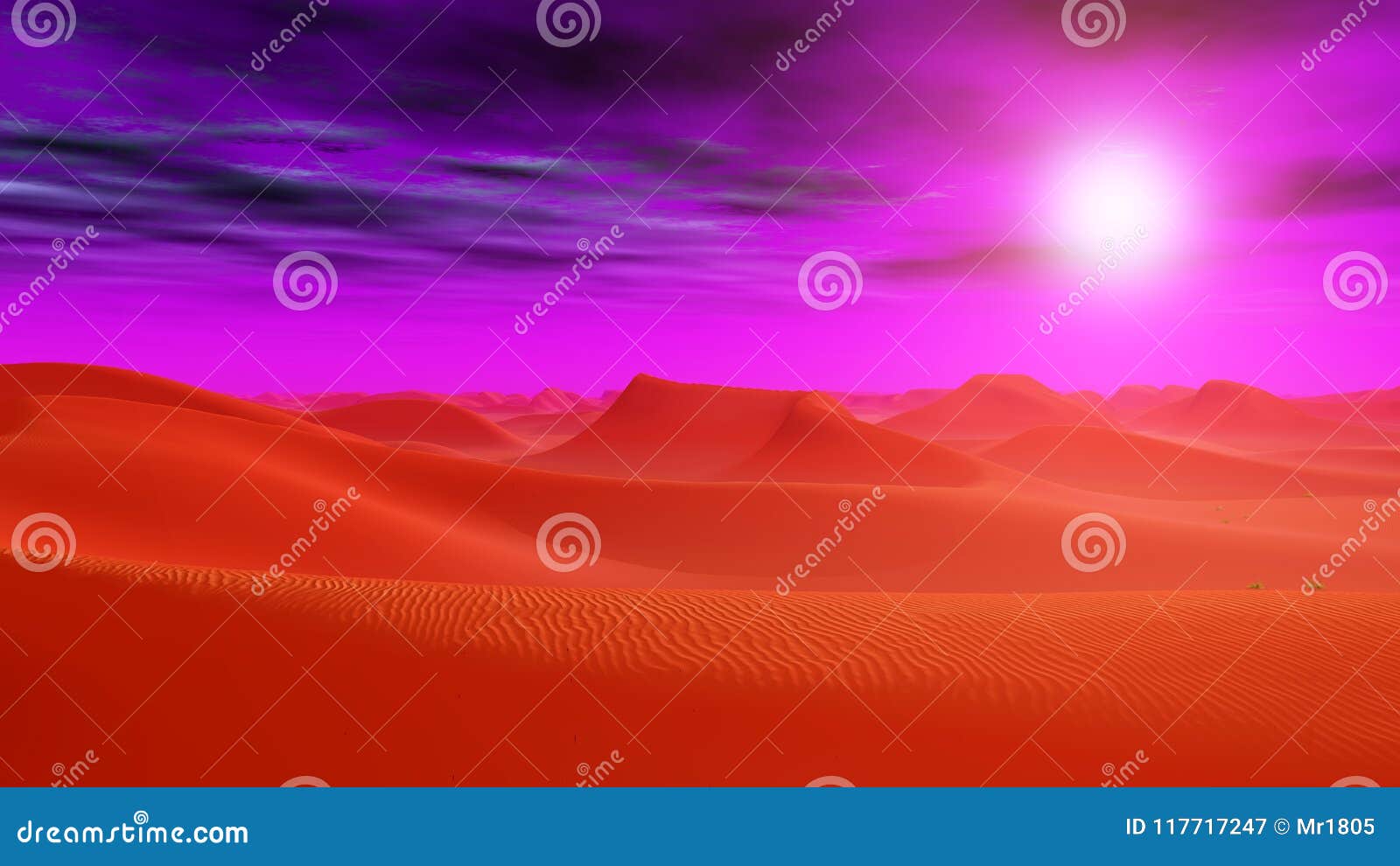 Desert Landscape in a Distant World Stock Illustration - Illustration ...