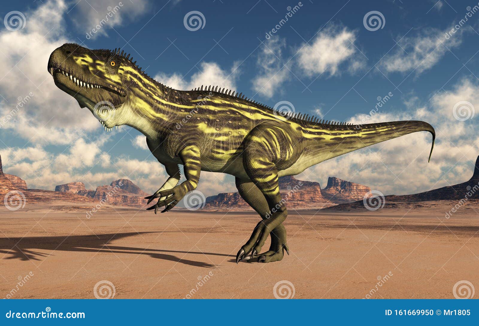 Dinosaur Torvosaurus in the Desert Stock Illustration - Illustration of ...