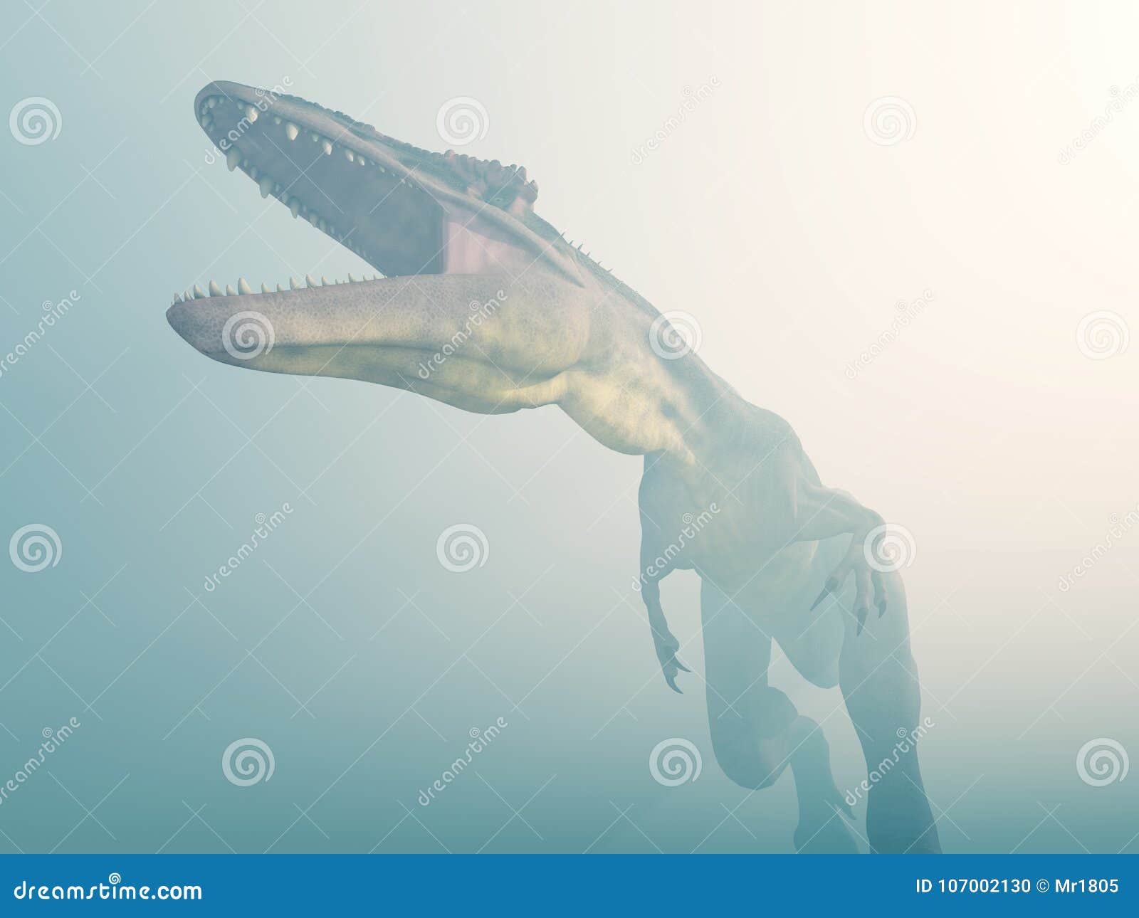Dinosaur Tyrannotitan in the Fog Stock Illustration - Illustration of ...