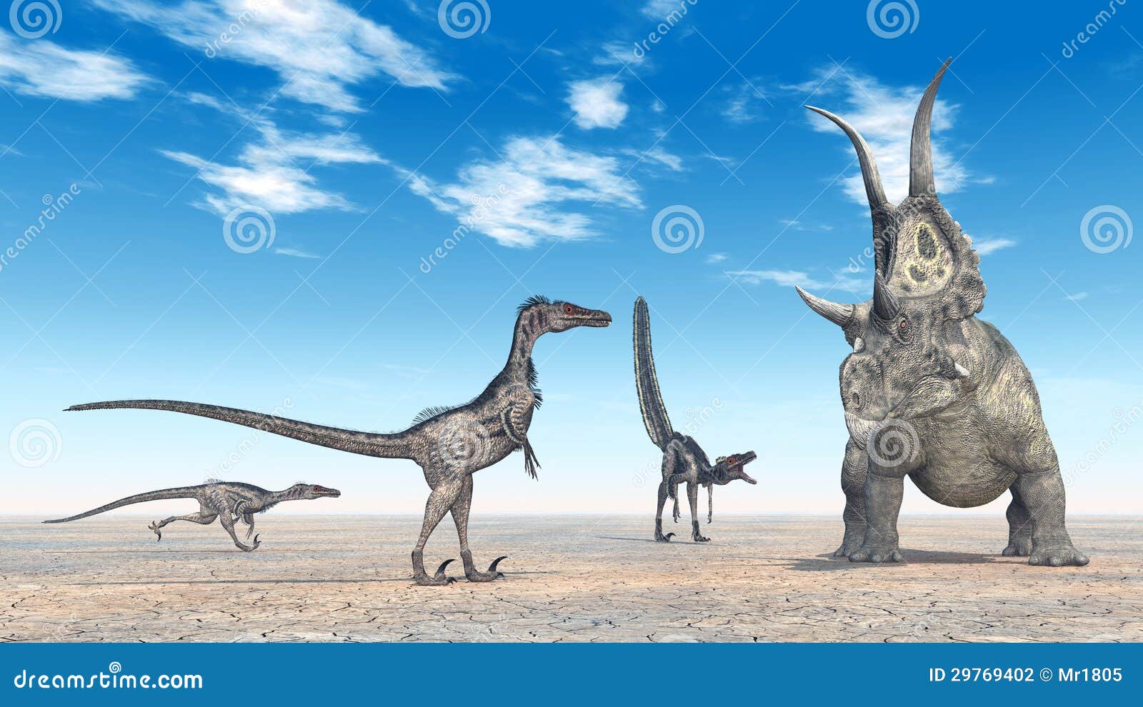 Velociraptors Hunting stock illustration. Illustration of powerful ...