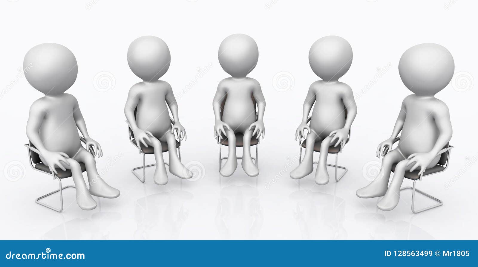 Discussion Group with 3D Figures Stock Illustration - Illustration of ...