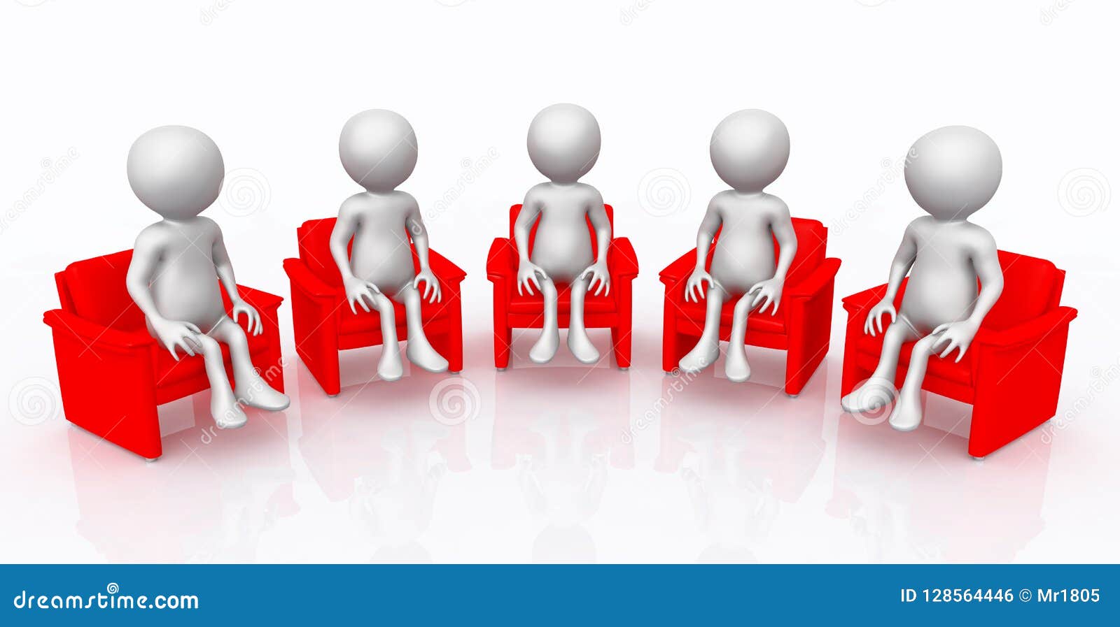 Discussion Group with 3D Figures Stock Illustration - Illustration of ...