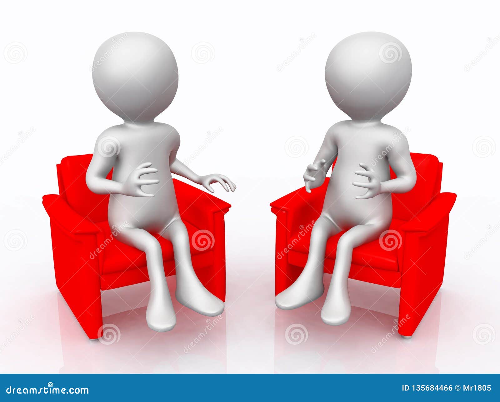 Discussion Group with 3D Figures Stock Illustration - Illustration of ...