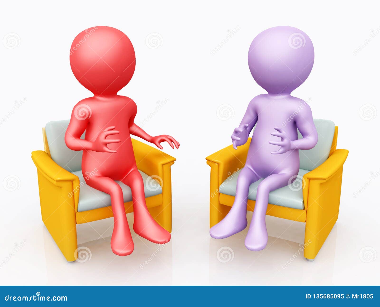 Discussion Group with 3D Figures Stock Illustration - Illustration of ...