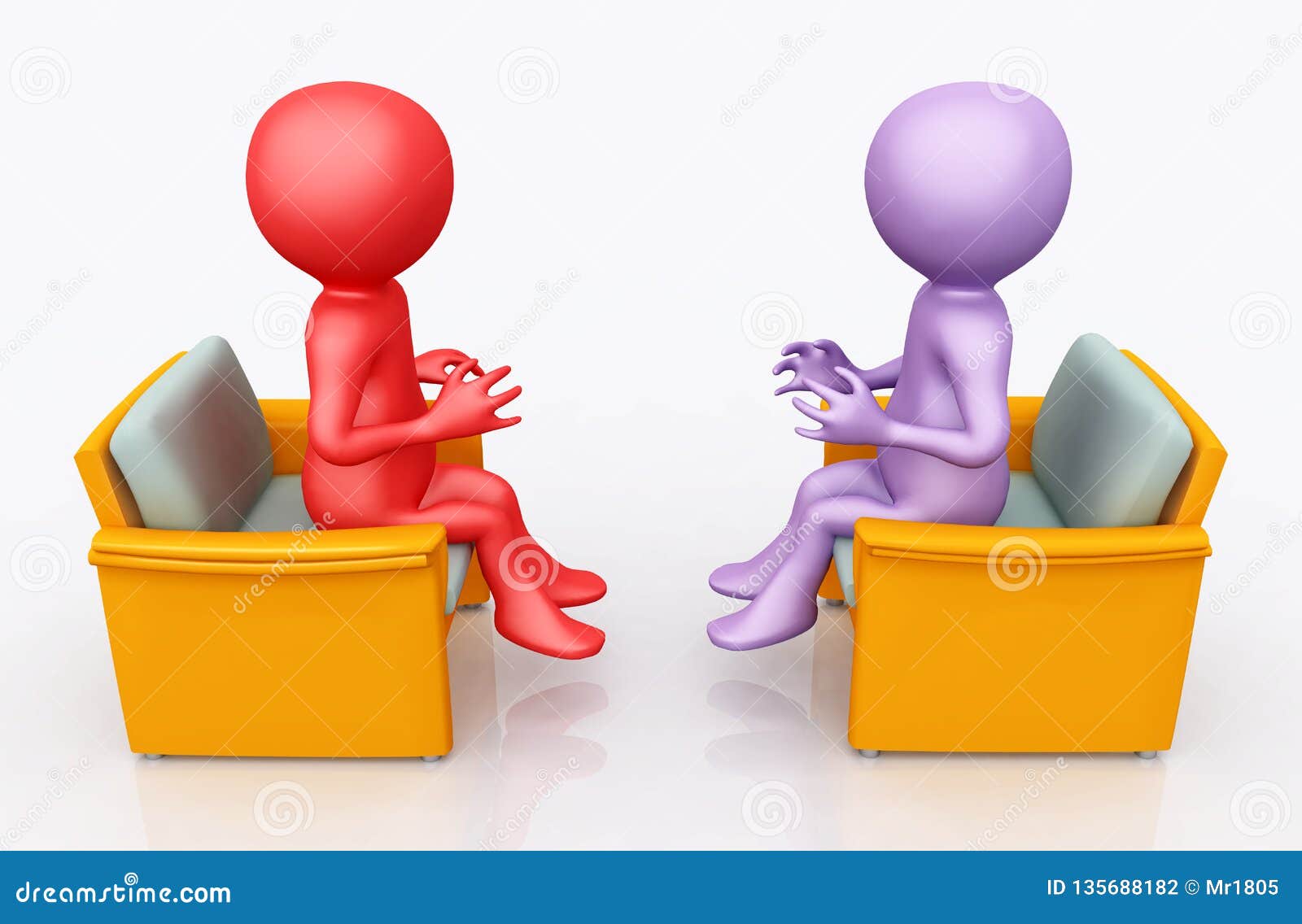 Discussion Group with 3D Figures Stock Illustration - Illustration of ...