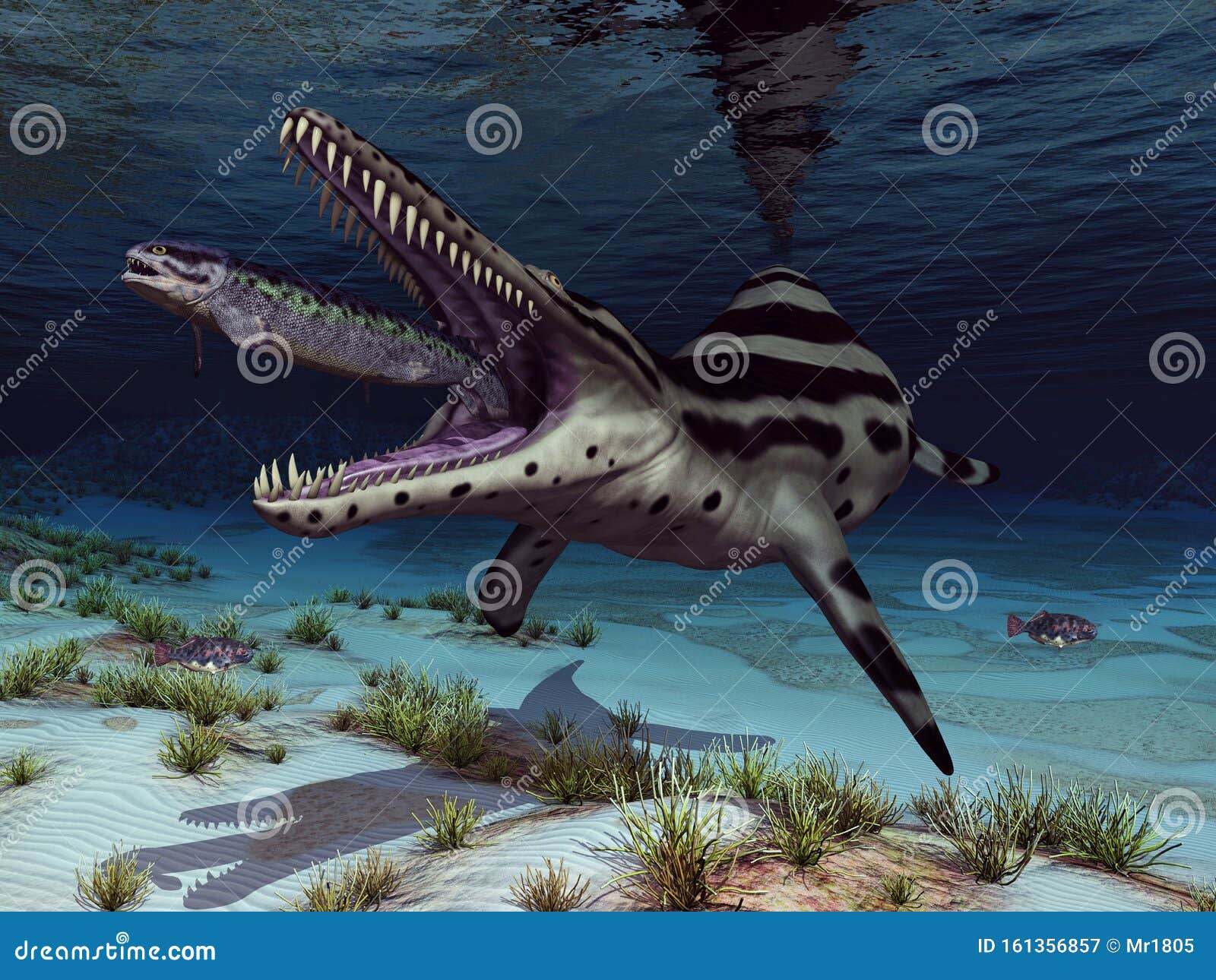 Pliosaur Kronosaurus On The Hunt Royalty-Free Cartoon | CartoonDealer ...
