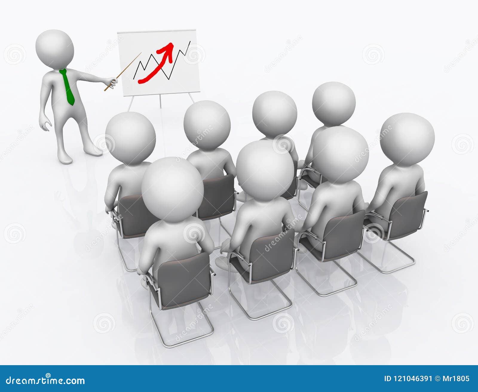 Business Presentation with 3D Figures Stock Illustration - Illustration ...