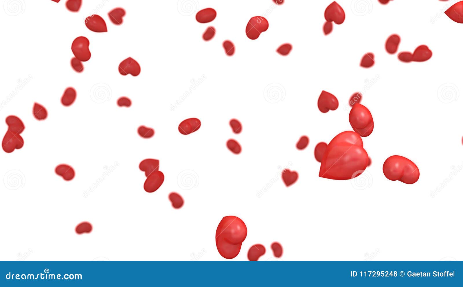 3D Illustration of Hearts Falling Stock Illustration - Illustration of ...