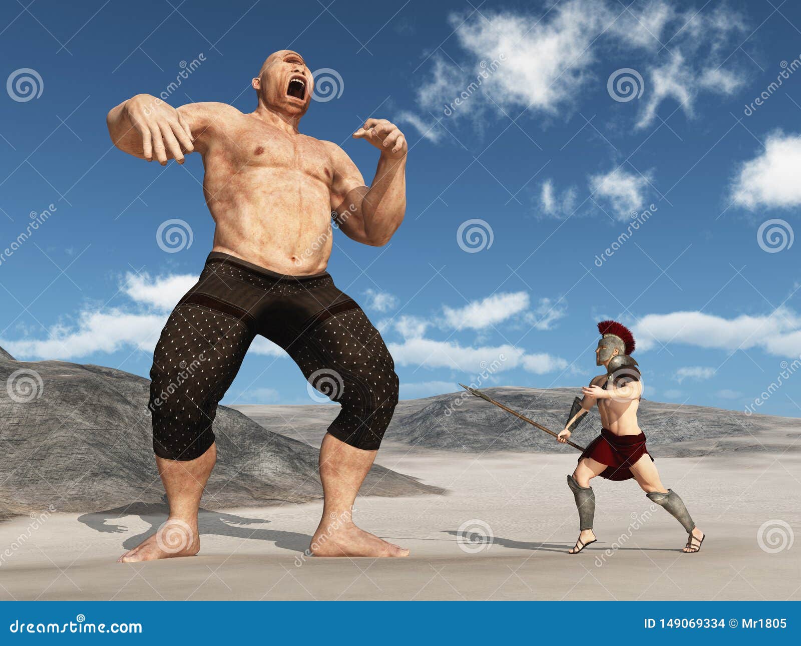 Odysseus Taunts the Cyclops Polyphemus Stock Illustration ...
