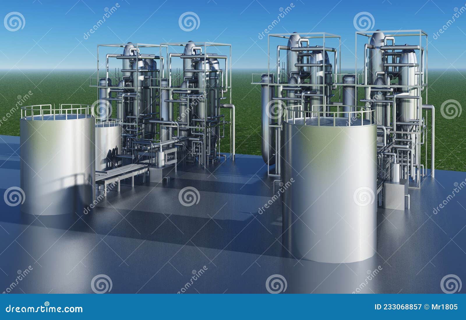 Oil refinery stock illustration. Illustration of workplace - 233068857