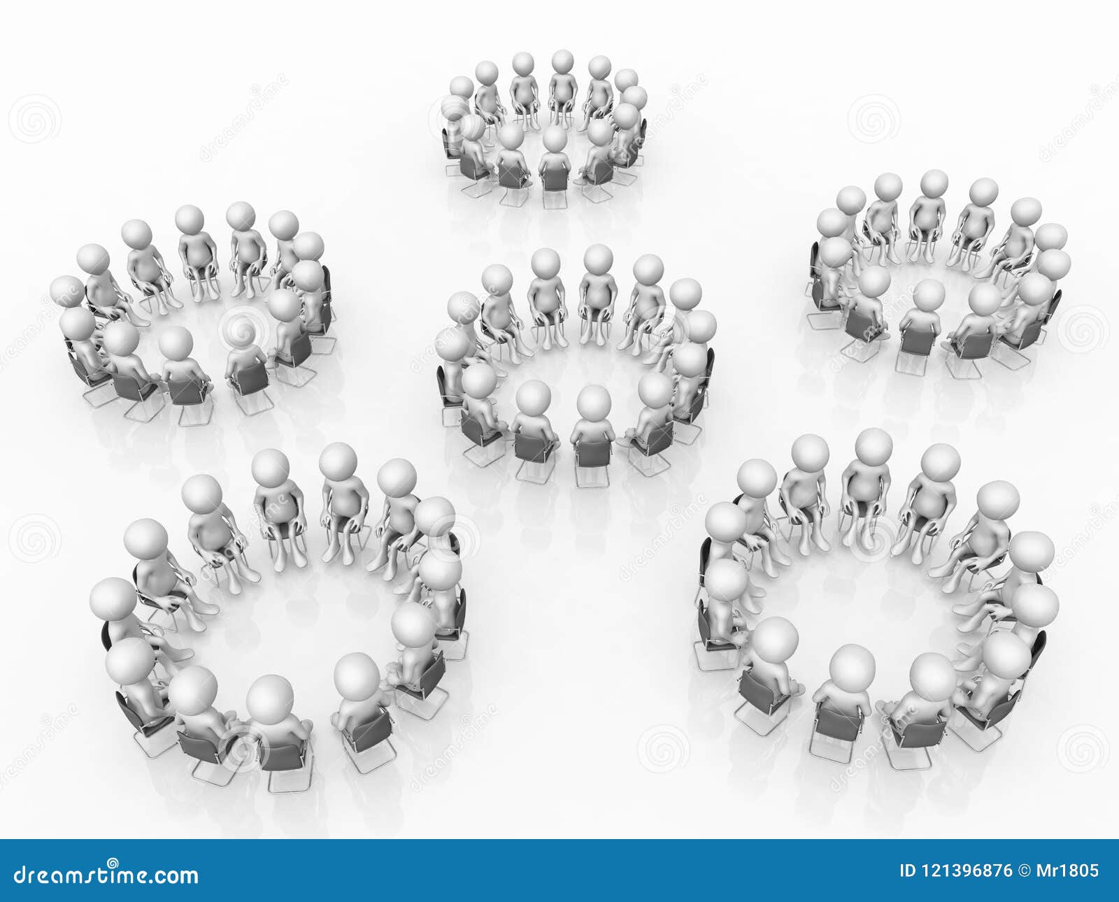 Working Groups with 3D Figures Stock Illustration - Illustration of ...