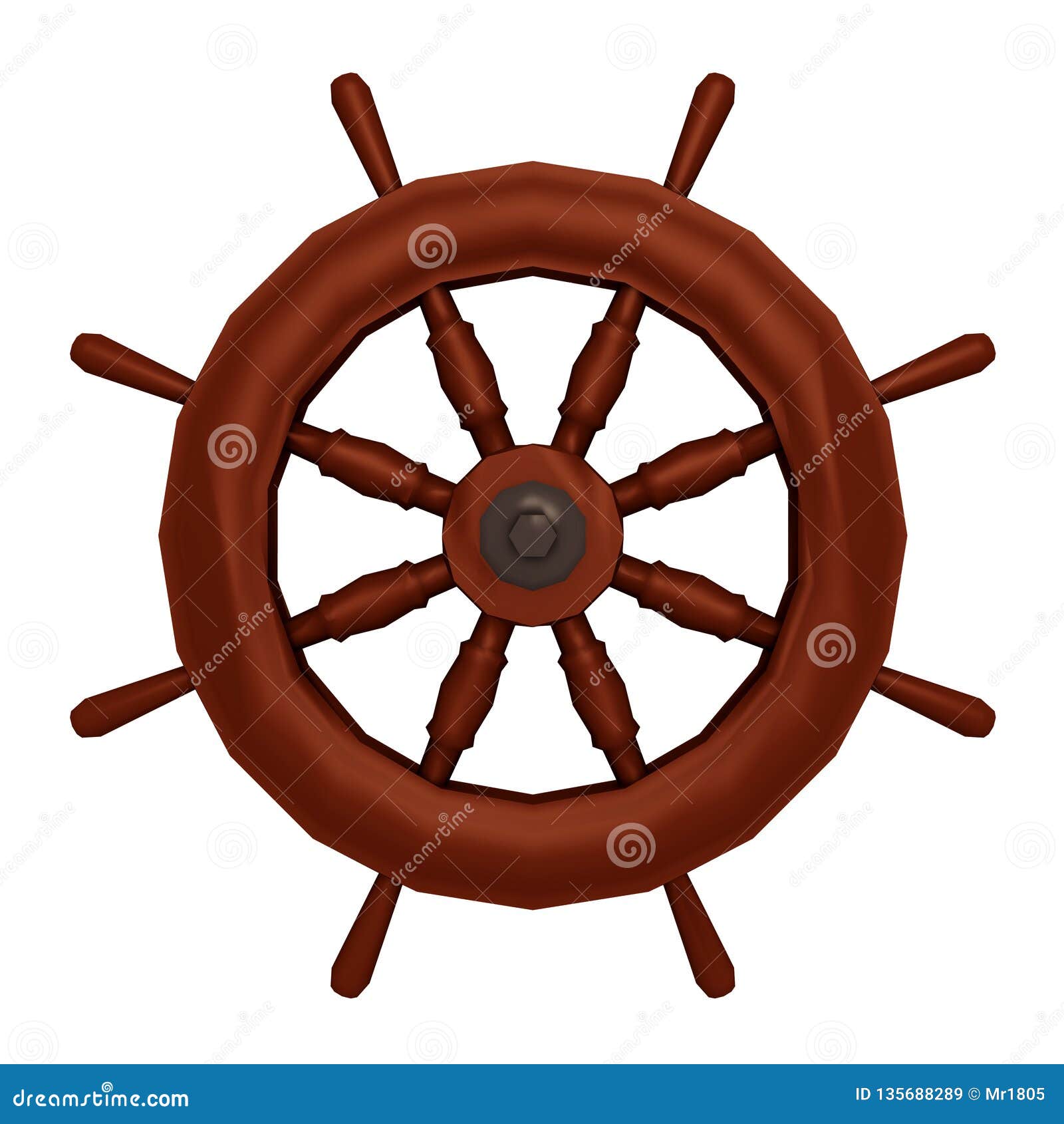 Ship Wheel Isolated on White Background Stock Illustration ...