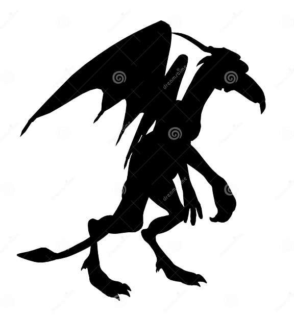 Silhouette of a gargoyle stock illustration. Illustration of computer ...