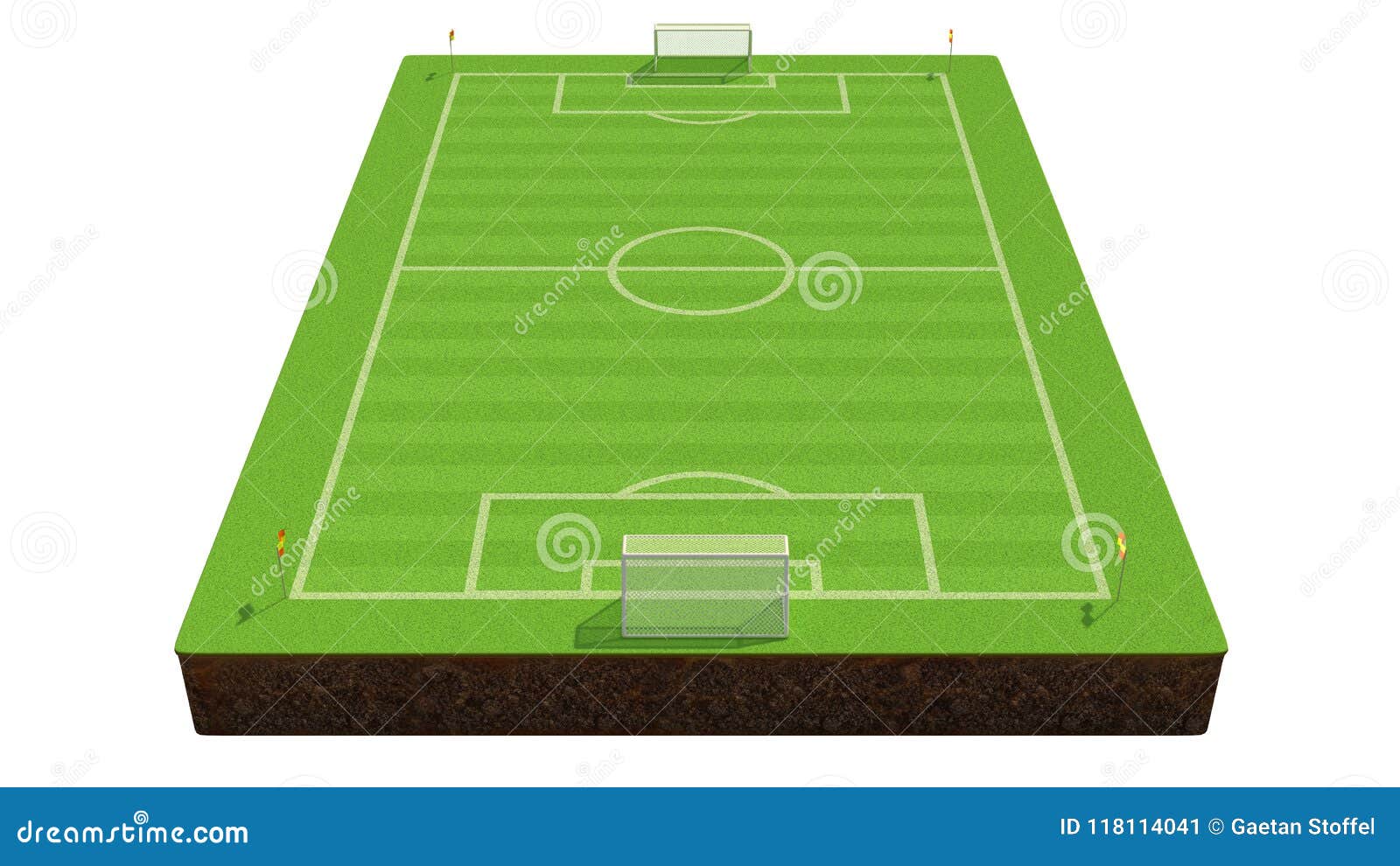 3d Illustration of a Soccer Field Stock Illustration - Illustration of ...