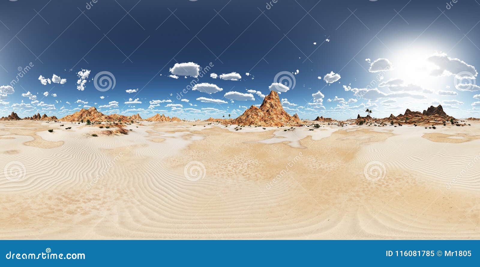 Panorama Of Desert Landscape Sunset, Environment HDRI Map ...