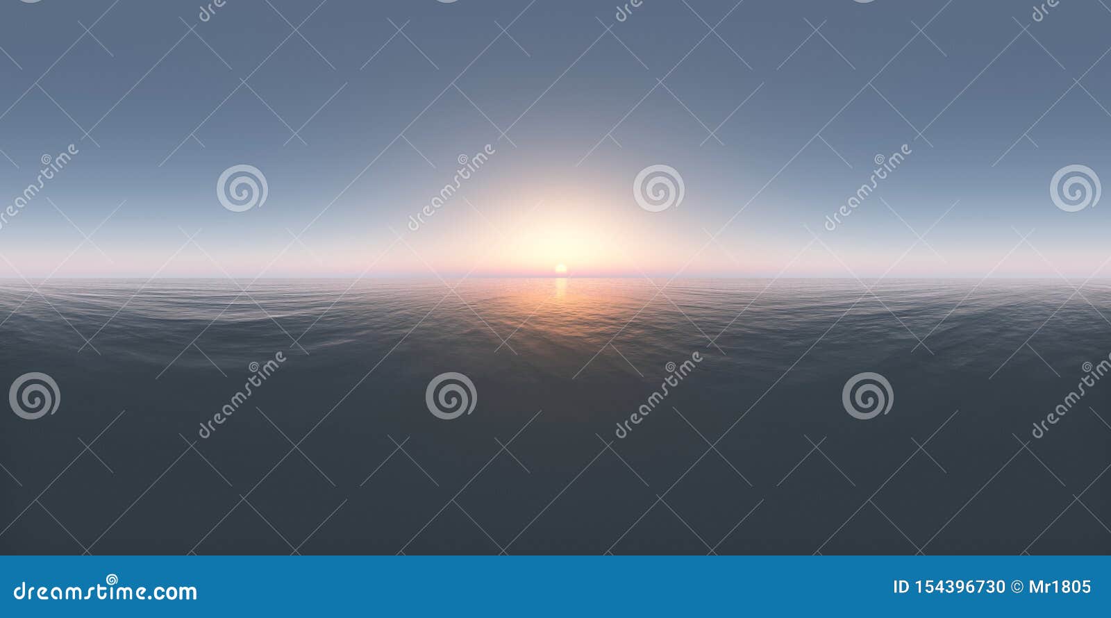 Spherical 360 Degrees Seamless Panorama with a Sunset in the Open Sea ...