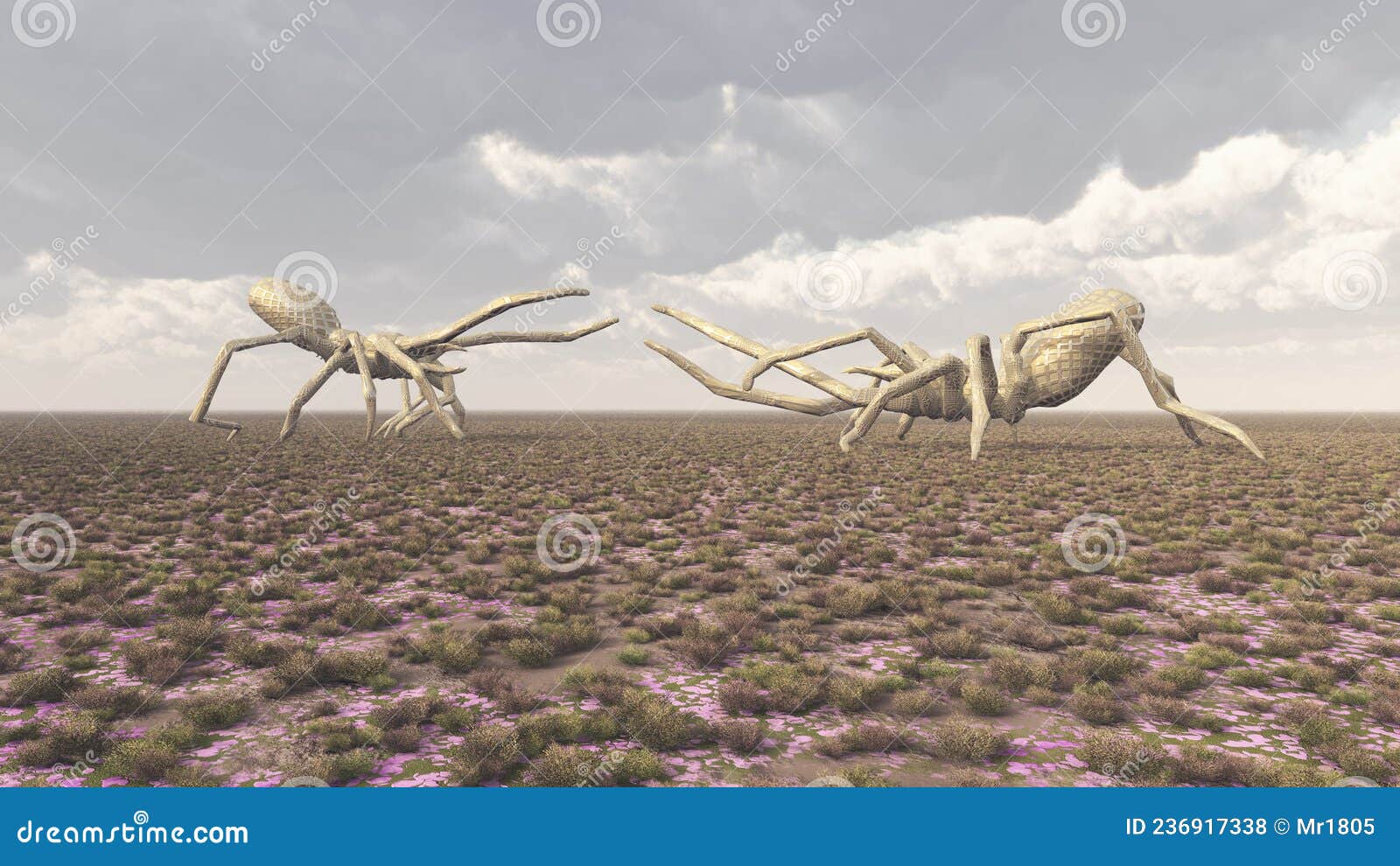 Giant Spiders Invasion On The City Streets Royalty-Free Stock ...