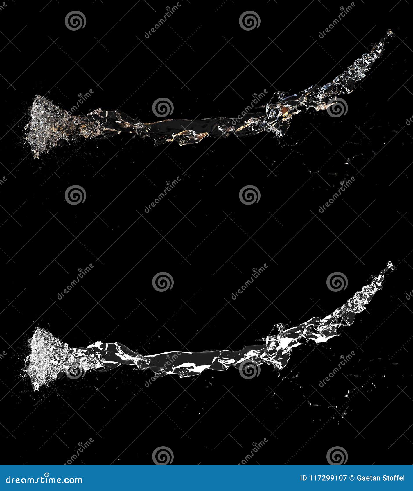 3D Illustration of a Water Flow with Alpha Stock Illustration ...