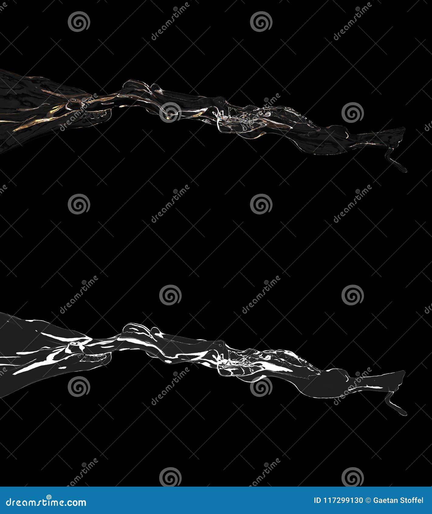 3D Illustration of a Water Flow with Alpha Stock Illustration ...