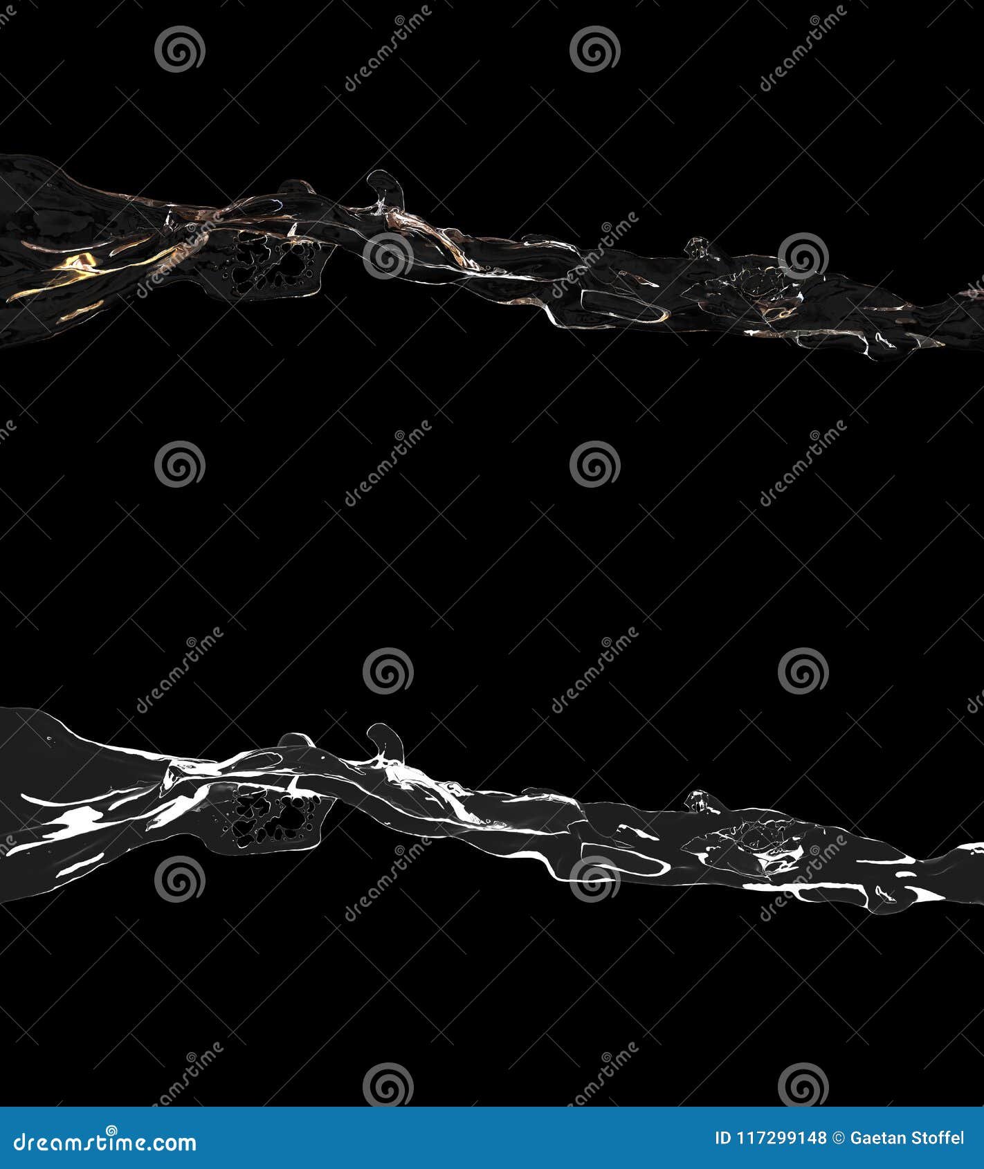 3D Illustration of a Water Flow with Alpha Stock Illustration ...
