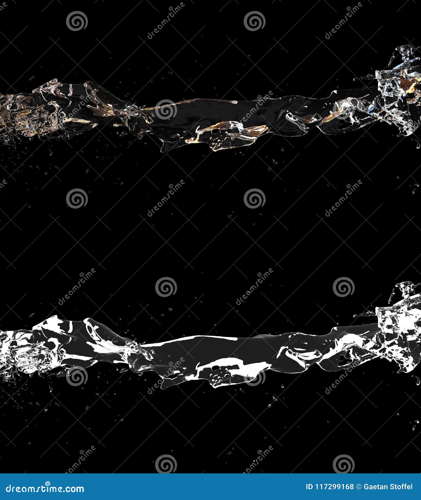 3D Illustration of a Water Flow with Alpha Stock Illustration ...