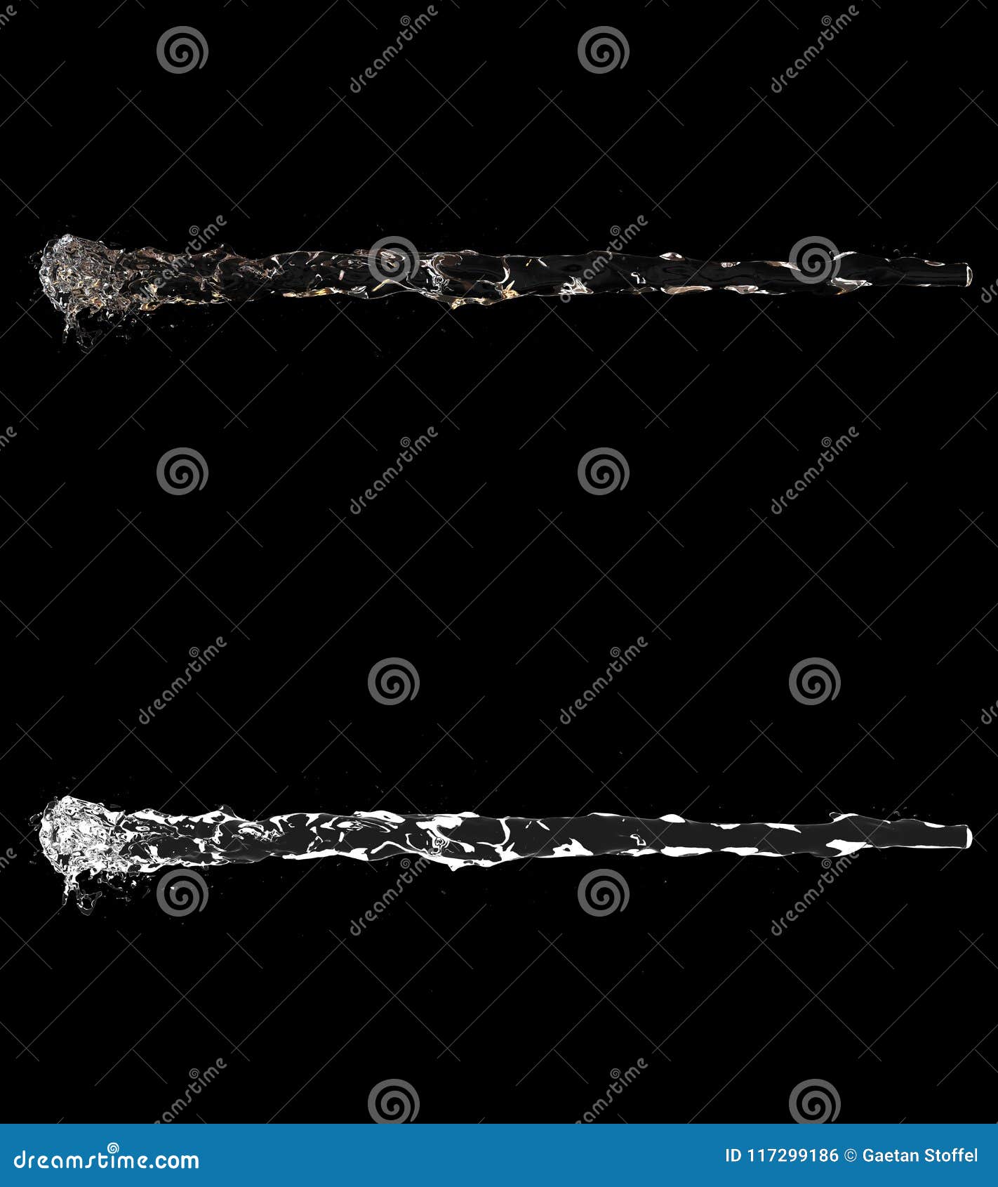 3D Illustration of a Water Flow with Alpha Stock Illustration ...