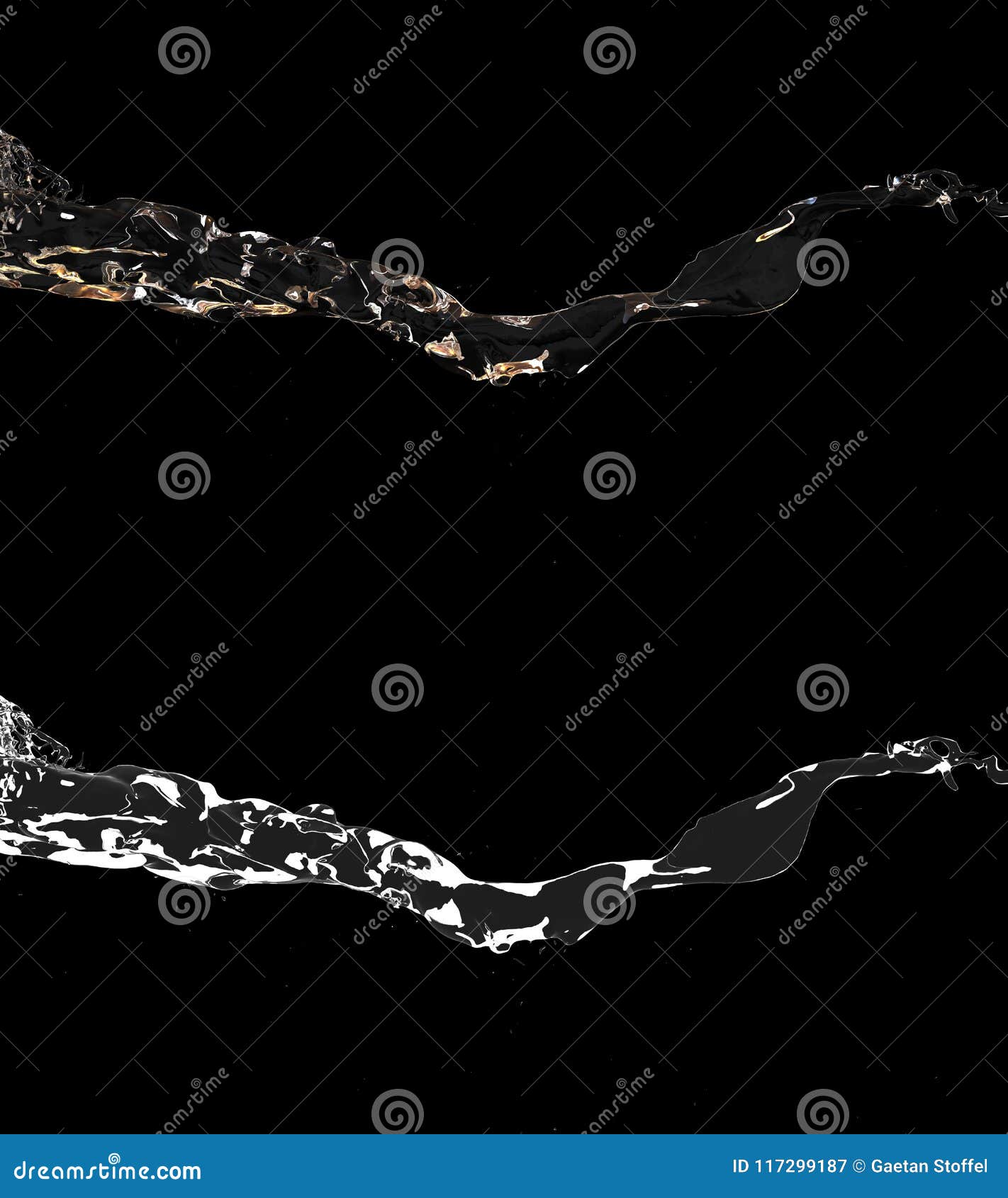 3D Illustration of a Water Flow with Alpha Stock Illustration ...