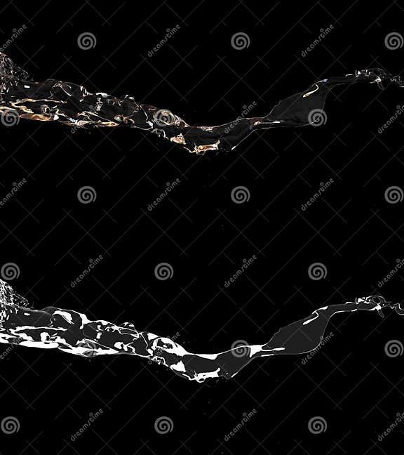 3D Illustration of a Water Flow with Alpha Stock Illustration ...