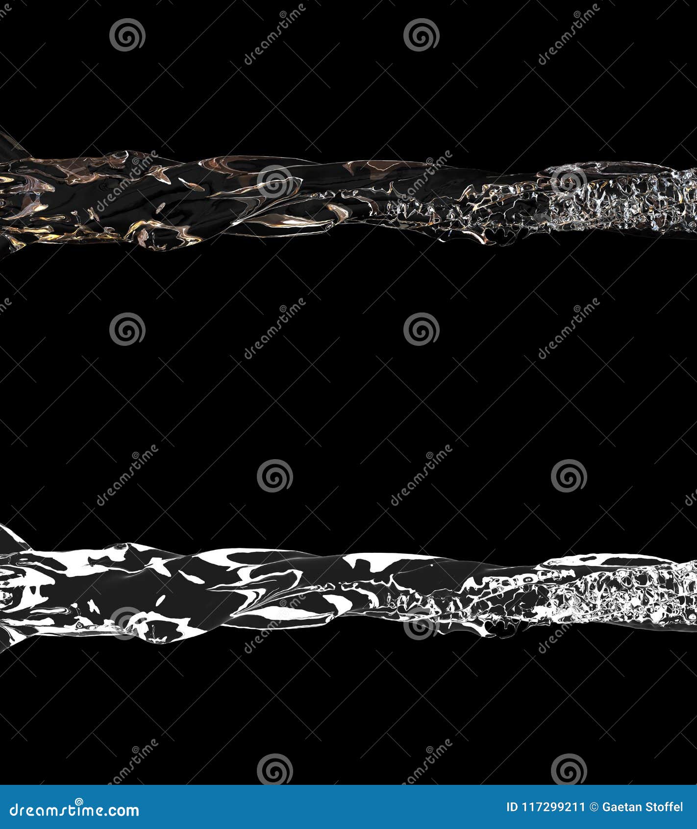 3D Illustration of a Water Flow with Alpha Stock Illustration ...