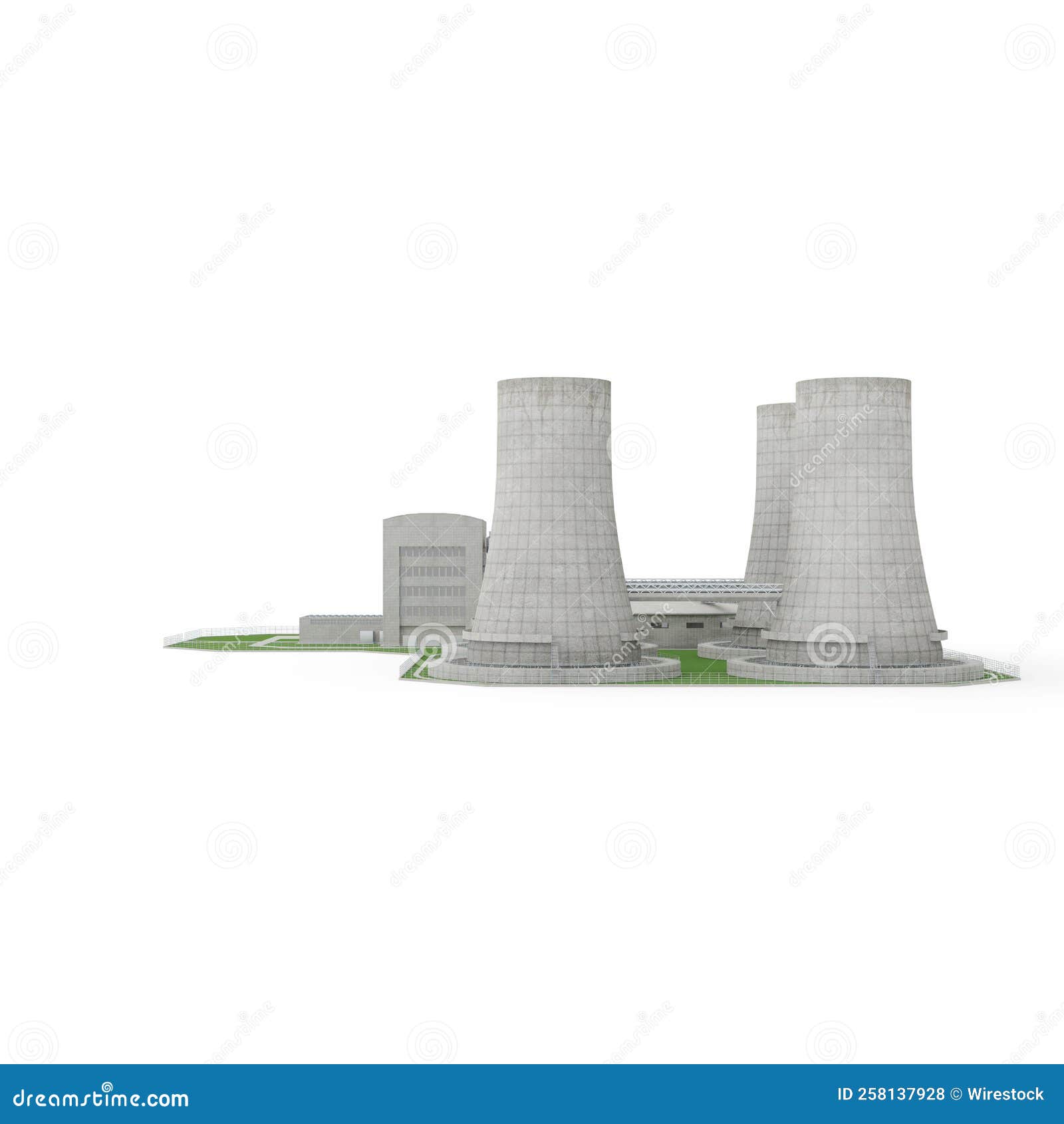 Computer-generated 3d Realistic Nuclear Power Plant Isolated on a ...